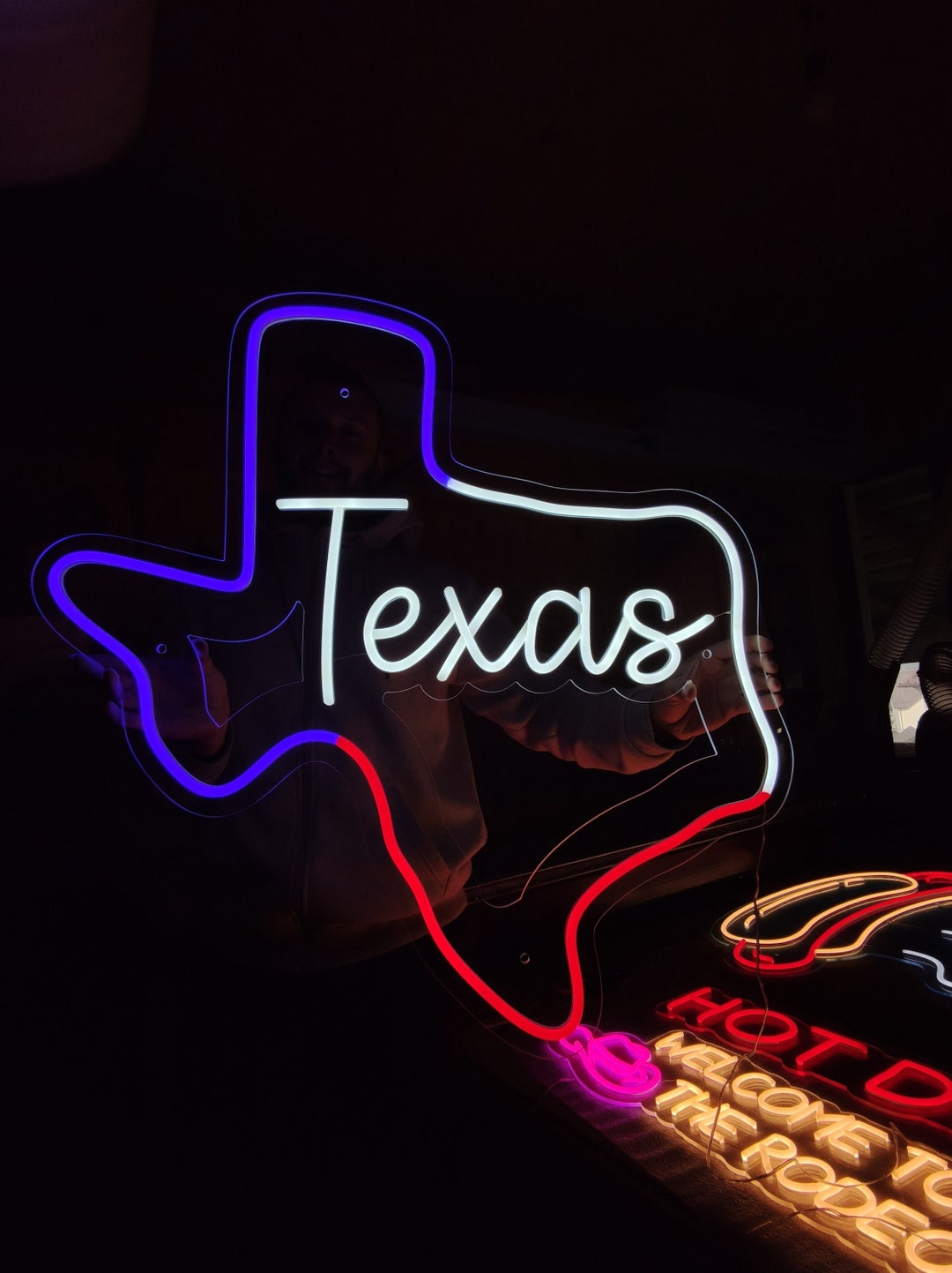 Texas Neon Sign, Texas Map Led Neon, Western Led Light, Light Sign ...