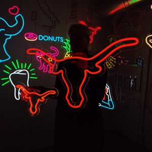 Longhorn Bull Neon Sign, Bull Head Led Neon, Longhorn Head Skull Light ...