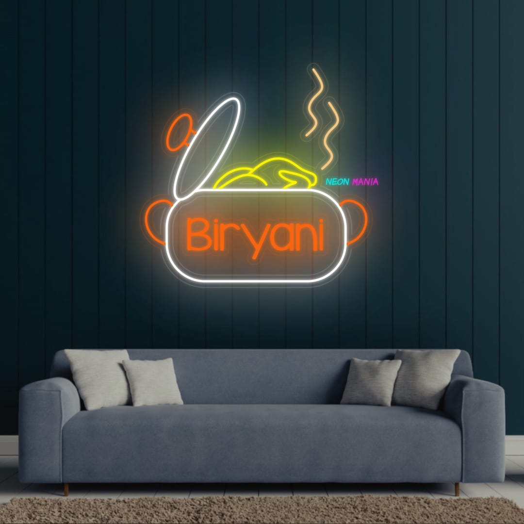 Biryani Neon Sign Chicken Biryani Led Sign Rice Neon Light - Etsy
