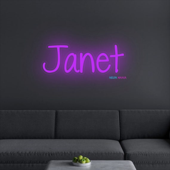 Janet Name Neon Sign Janet Led Neon Sign Custom Name Neon | Etsy