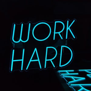 Work Hard Neon Sign, Play Hard Neon Sign, Custom Text Led Light, Custom ...