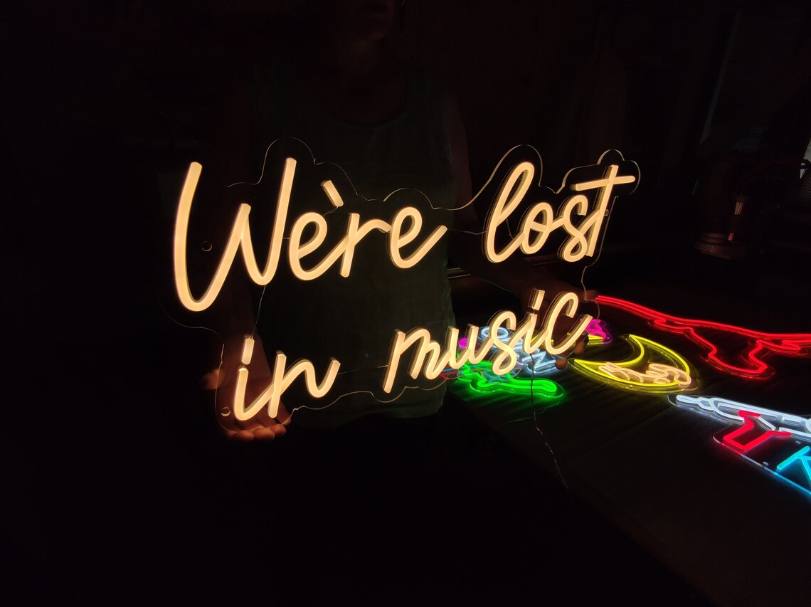 We Are Lost in Music Neon Sign, Lost in Music Led Neon, Custom Wall ...