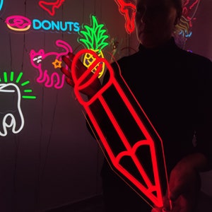 Pencil Neon Sign, Pencil for Drawing Led Light, Art School Supplies ...