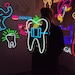 Tooth With a Brace Neon Sign, Teeth Braces Led Neon, Dental Braces Led ...