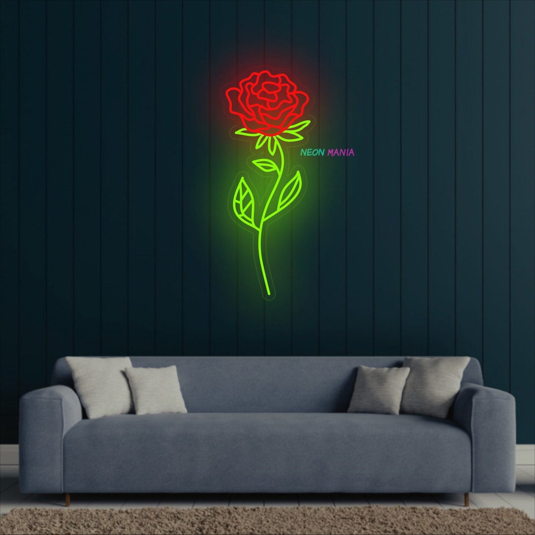 Rose LED Neon Sign Rose Neon Sign Rose Neon Light Flower - Etsy