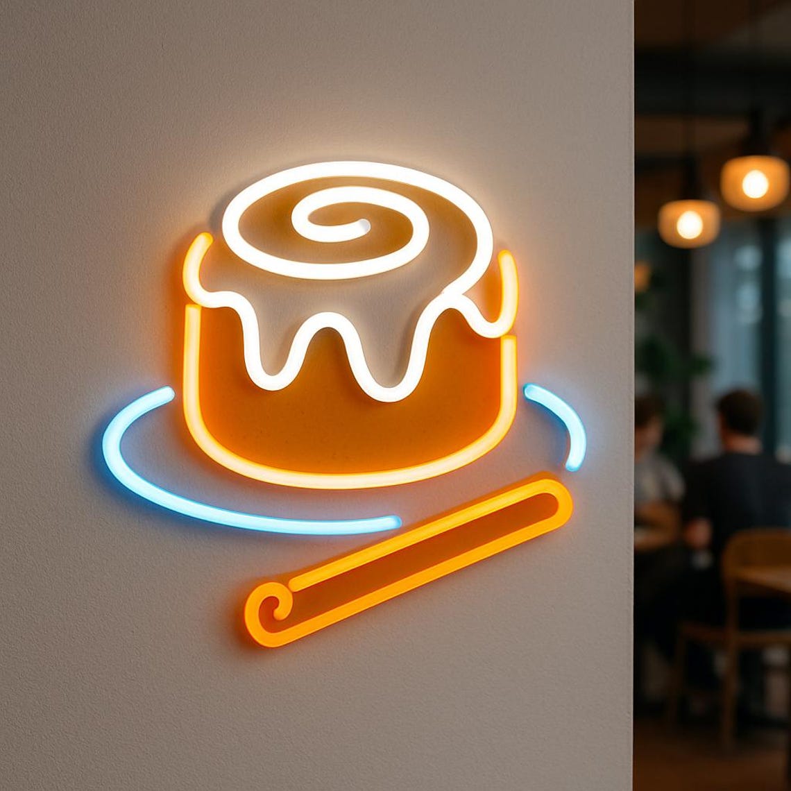 Cinnabon Neon Sign. Cafe Light. Bakery Led Sign. Cinnabon With Cinnamon ...