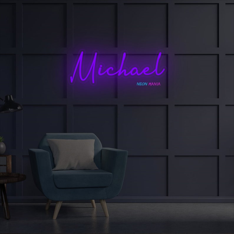 Michael Name Neon Sign Michael Led Neon Sign Custom Name - Etsy