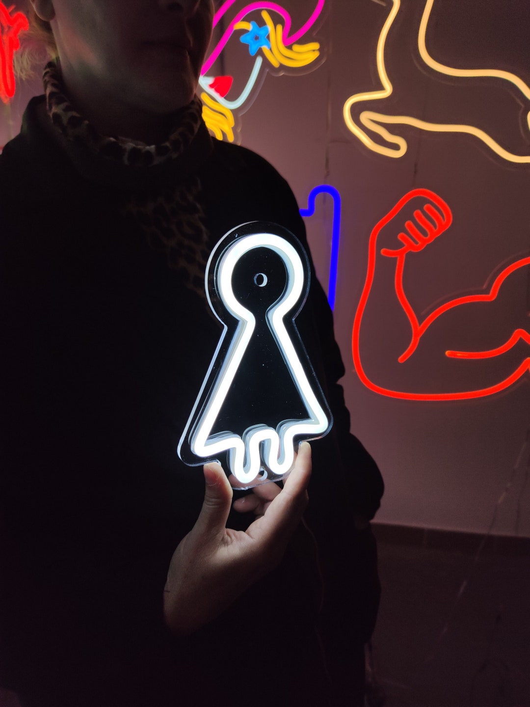 Toilet Neon Sign, Woman or Man WC Signs Led Neon, Custom Toilet Symbol ...