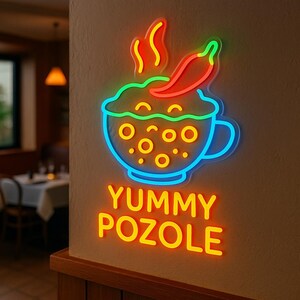 Yummy Pozole LED Neon Sign. Custom Restaurant Decor. Soup LED Sign. - Etsy