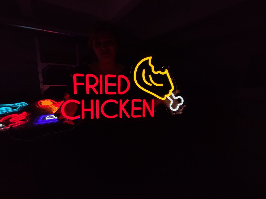 Fried Chicken Neon Sign, Chicken Leg Neon Light, Fried Chicken Leg ...