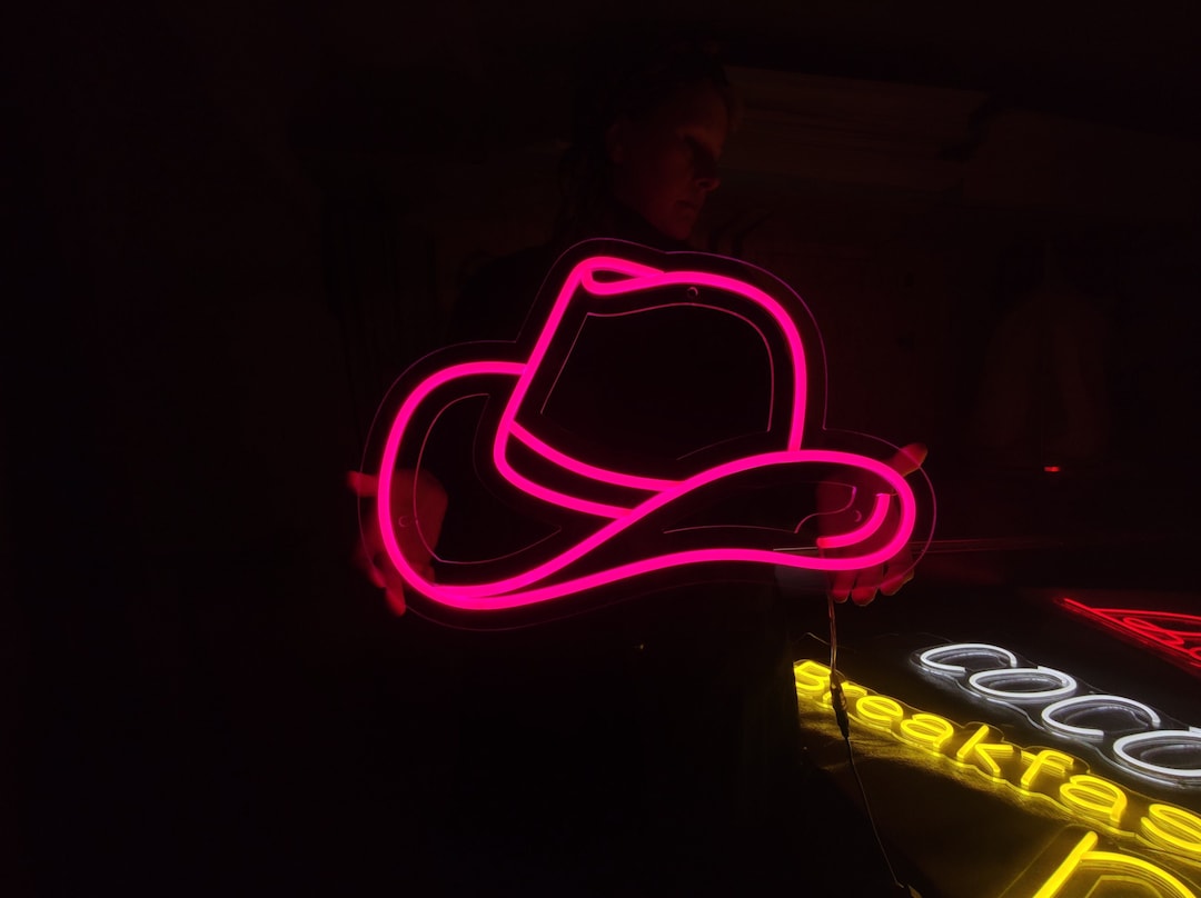 Cowboy Hat Neon Sign, Cowboy Led Light Sign, Western Neon Light, Hat ...