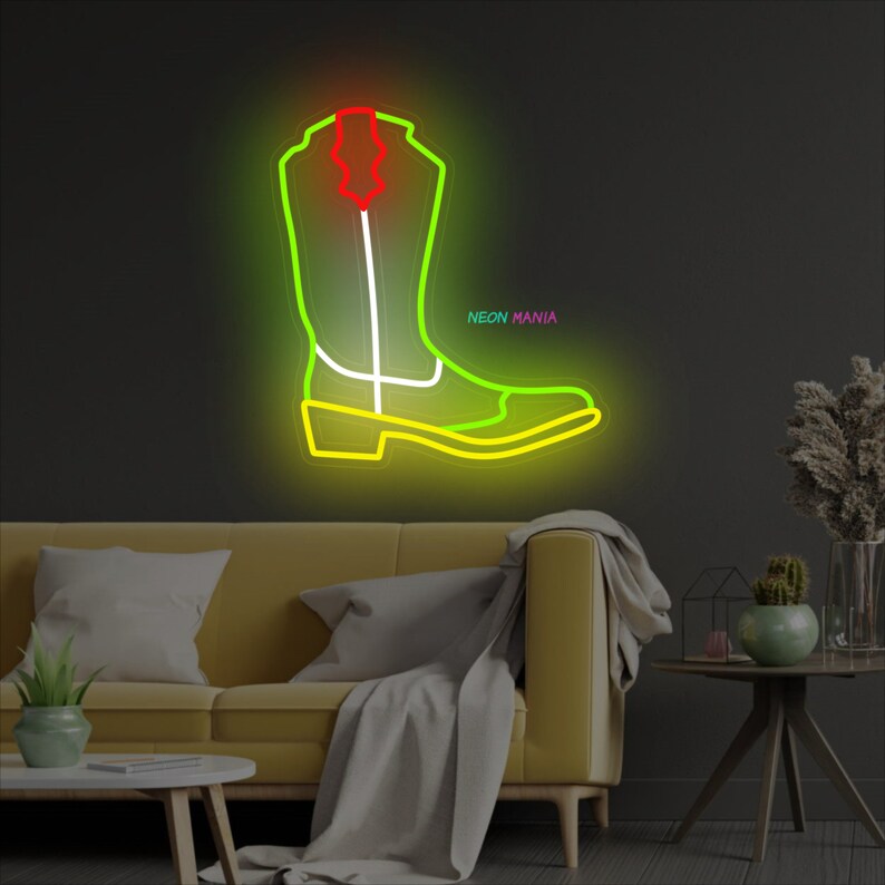 Cowboy Boot Neon Sign Cowboy Shoe Led Sign Western Neon - Etsy