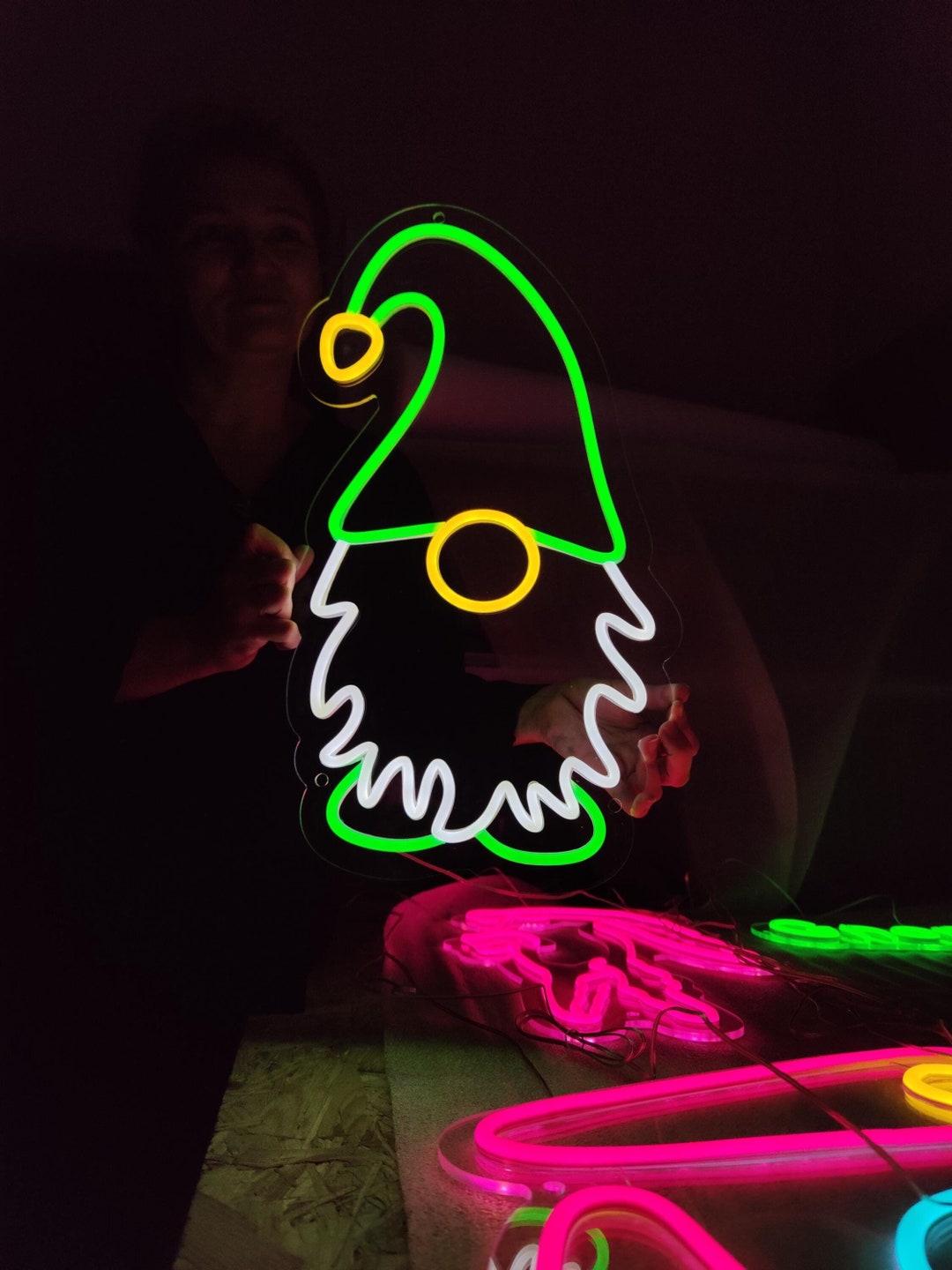 Gnome Neon Sign, Christmas Gnome Led Neon, Custom Garden Gnome for Home ...
