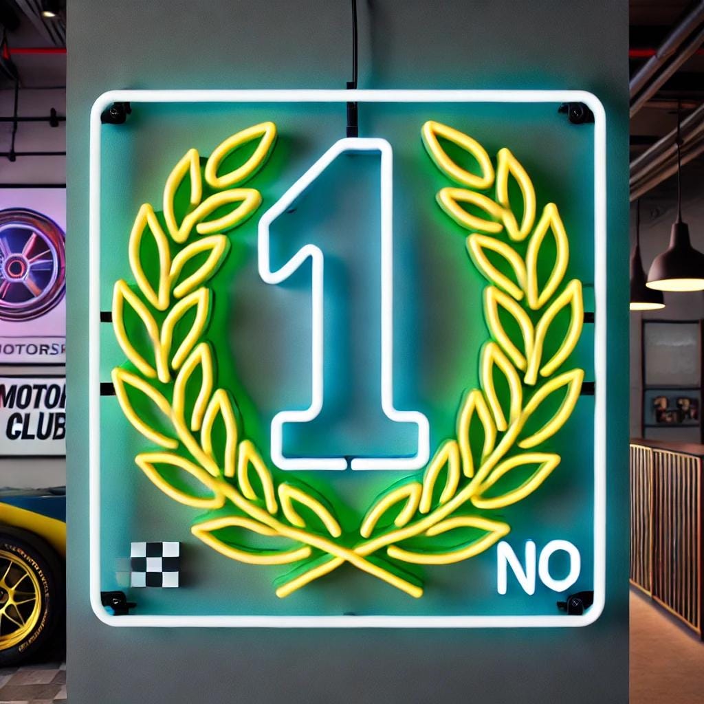 Custom Neon Car Racing Sign. Race Car, Wheel, Karting, Winner's Wreath ...