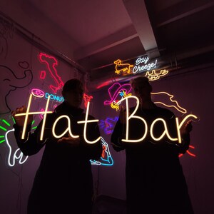 Hat Bar Neon Sign, Custom Bar Led Decor, Hat Bar Neon Light Sign ...