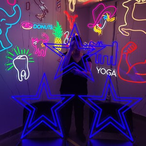 Star Neon Sign, Star Led Neon Light, Star Light Sign, Custom Western ...