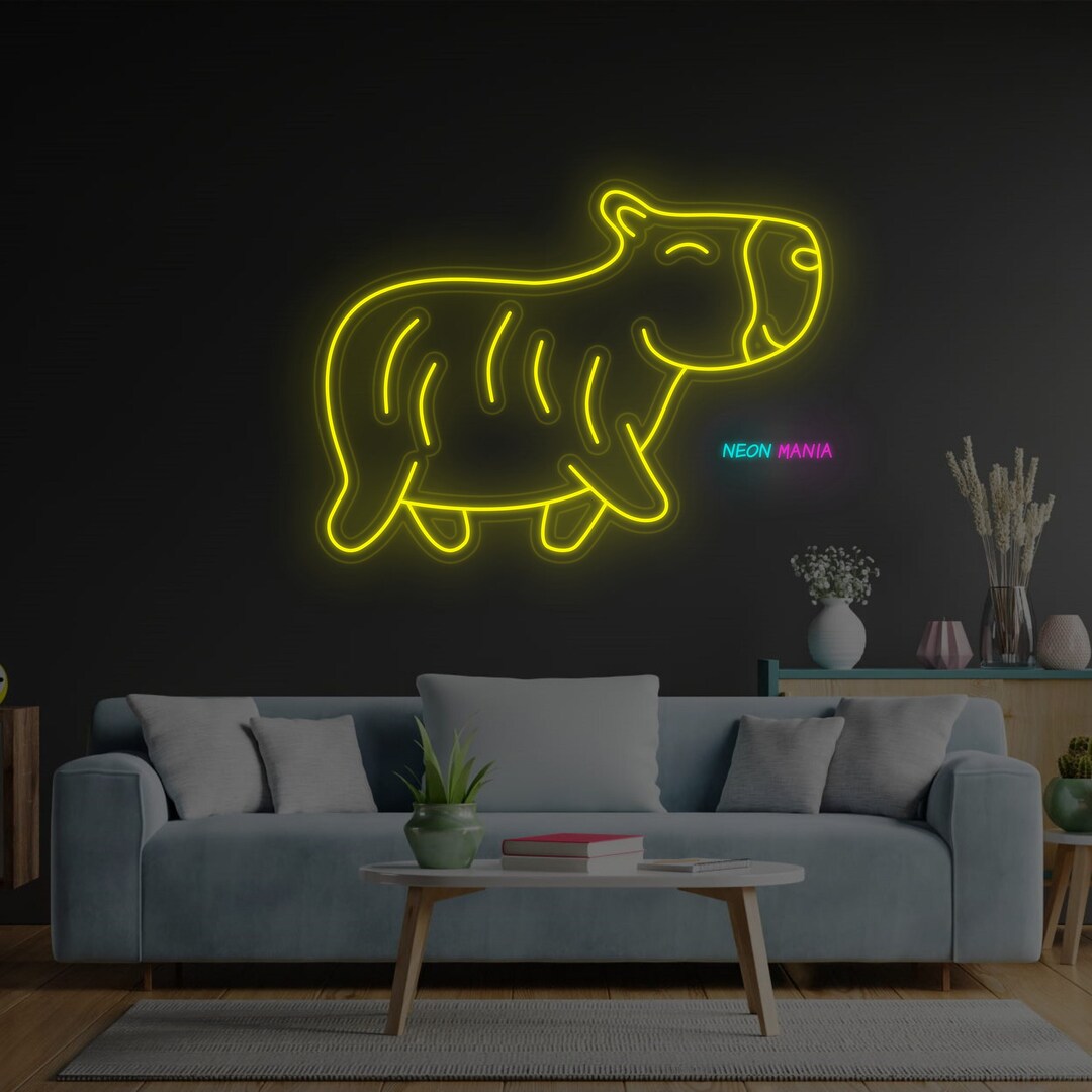 Capybara Neon Sign: Light up Your Space - Etsy