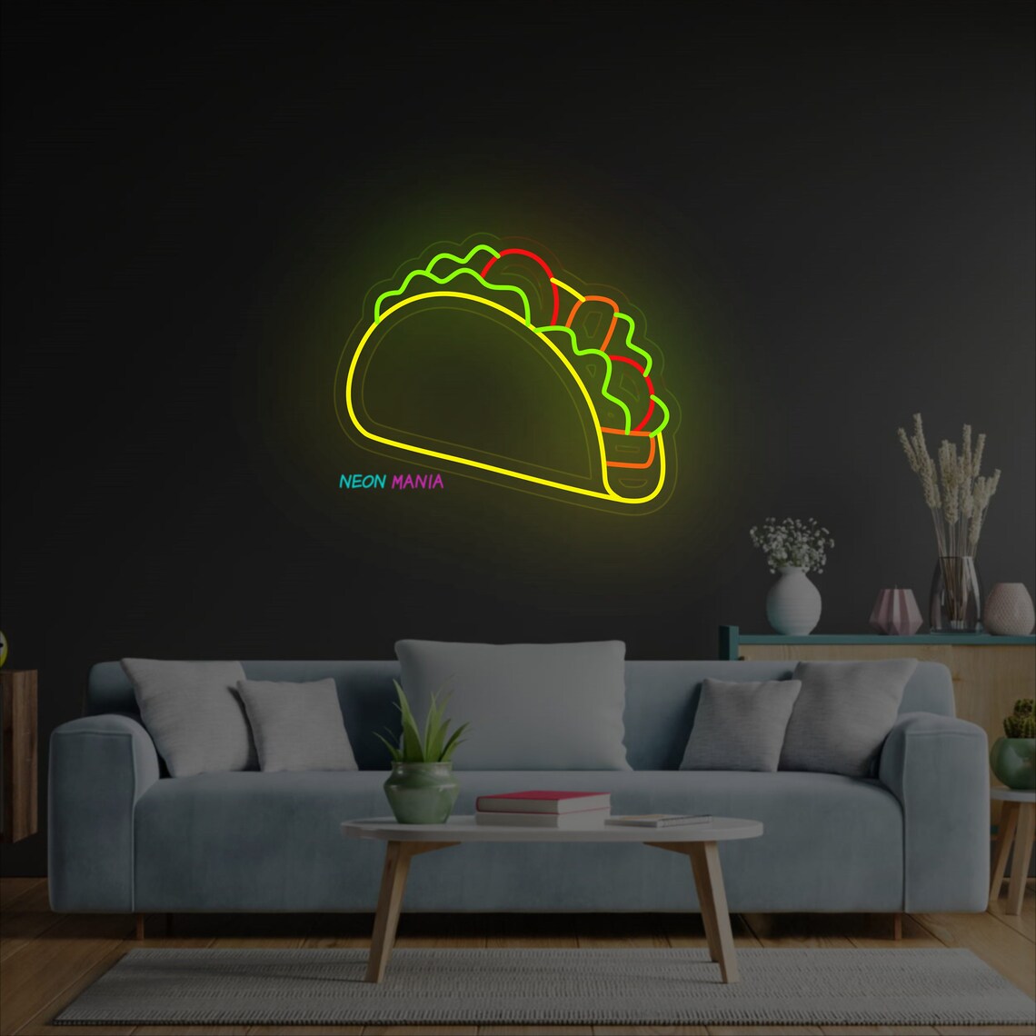 Taco Neon Sign Tacos Led Light Mexican Neon Lights Mexican | Etsy