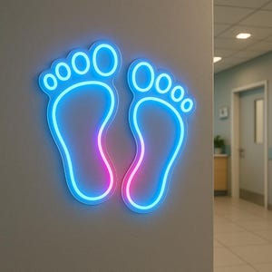Neon Foot Sign. Feet, Foot Anatomy, Child's Foot Light Sign ...