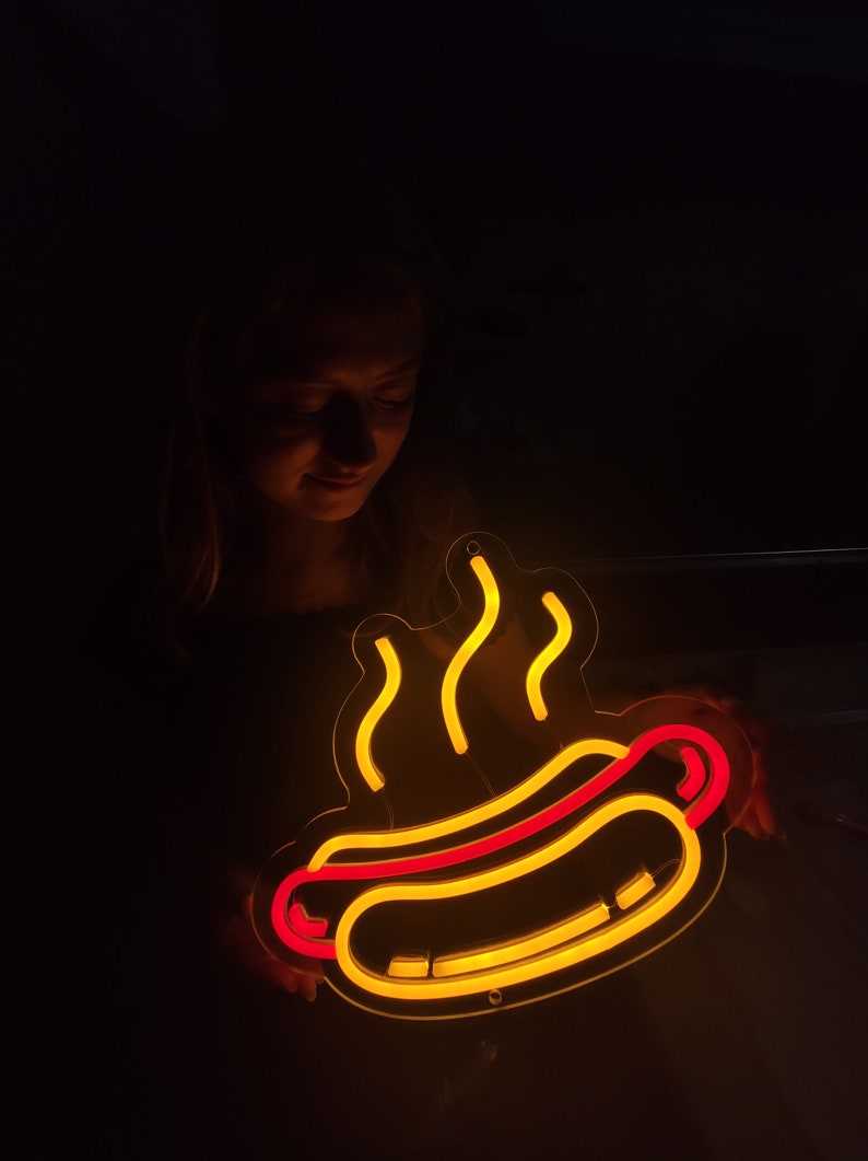 Hot Dog Neon Sign Fast Food Led Neon Street Food Led Lights - Etsy
