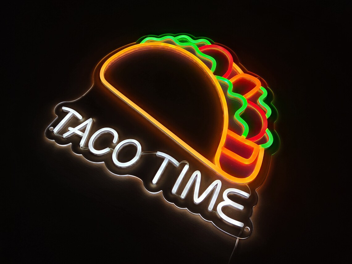 Taco Neon Sign Tacos Led Light Mexican Neon Lights Mexican | Etsy