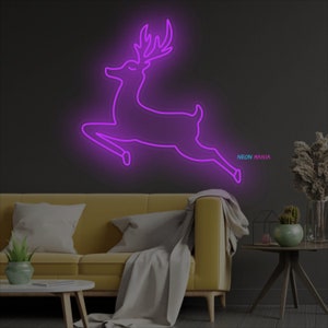 Deer Neon Sign, Santa Reindeer Neon Light for Your Home Decor, Custom ...