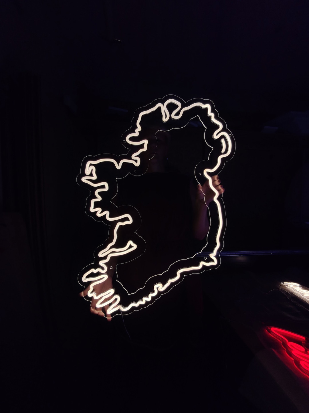 Ireland Map Neon Sign, the Second-largest Island of the British Isles ...