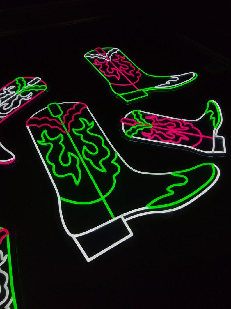 Cowboy Boot Neon Sign, Cowboy Shoe Led Sign, Western Neon Light, Custom ...