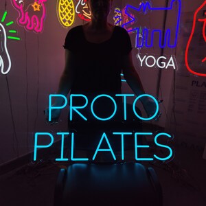 Pilates Neon Sign, Customized Pilates by (your Name Here) Led Light ...