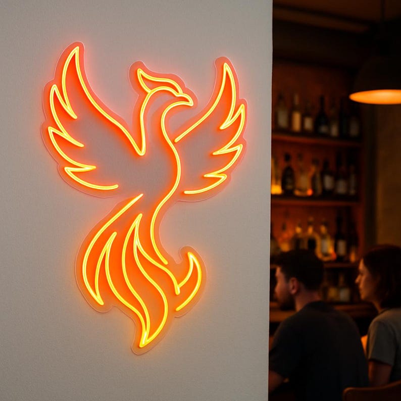 Phoenix Bird Neon Sign. Cafe Light. Living Room Led Sign. Game Room ...