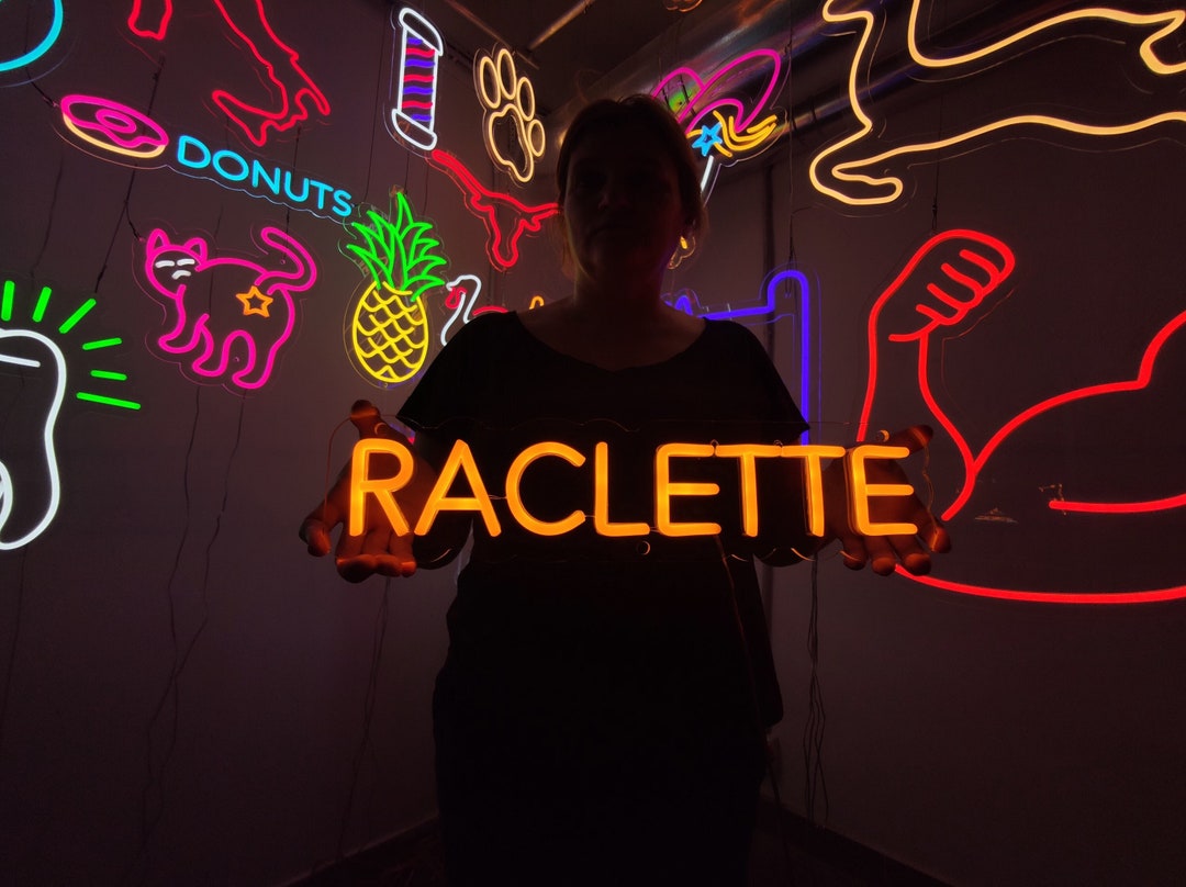 Raclette Neon Sign, Cheese Led Sign, Swiss Cuisine Led Light, Custom ...