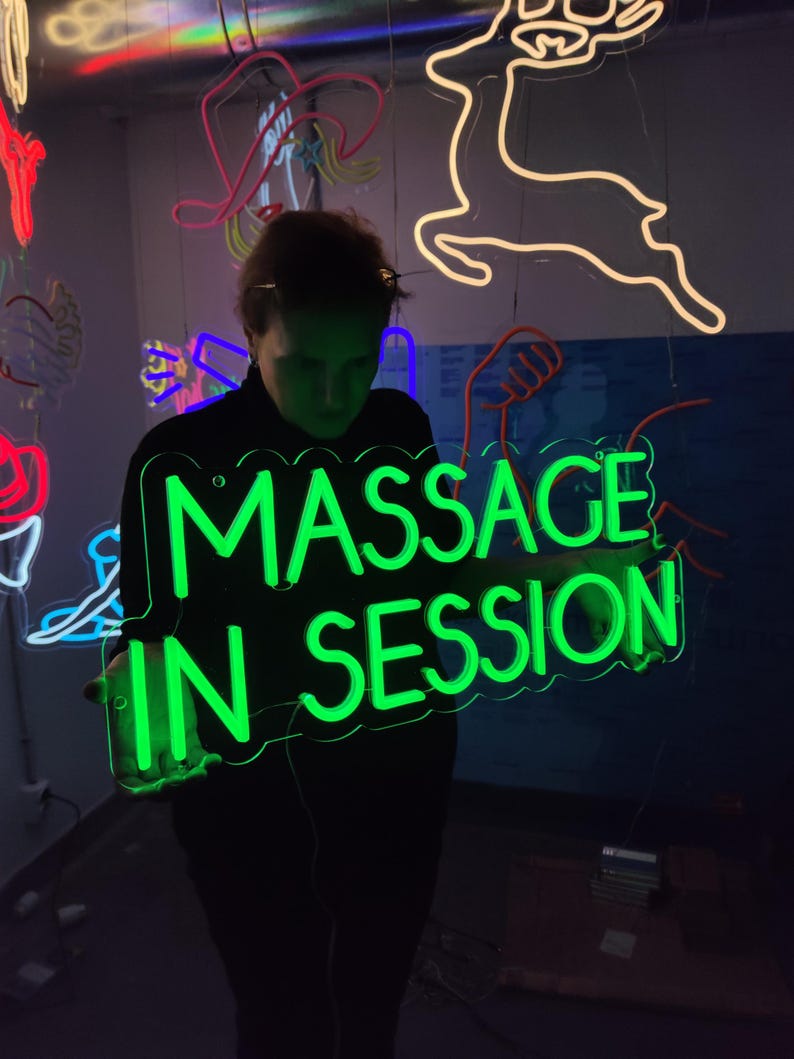 Massage in Session Neon Sign: Light up Your Massage Salon. Spa Salon ...