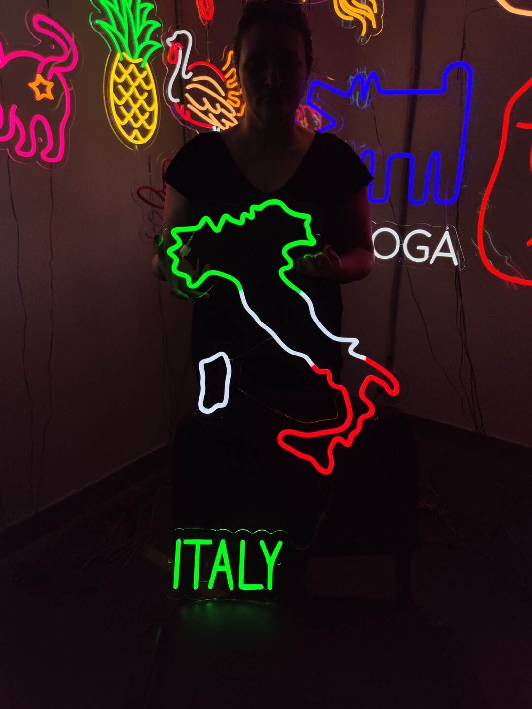 Italy Map Neon Sign, Republic of Italy Led Neon, Custom Country Europe ...