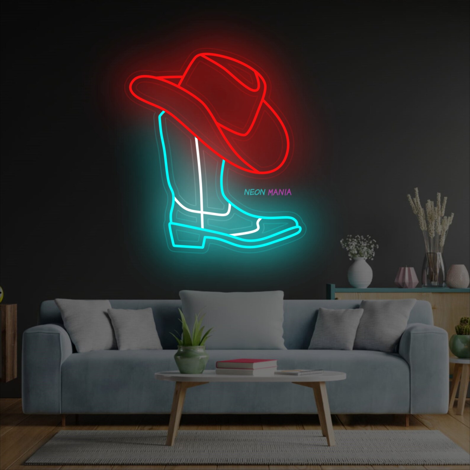 Cowboy Boot Neon Sign Cowboy Hat Light Sign Cowboy Shoe Led - Etsy