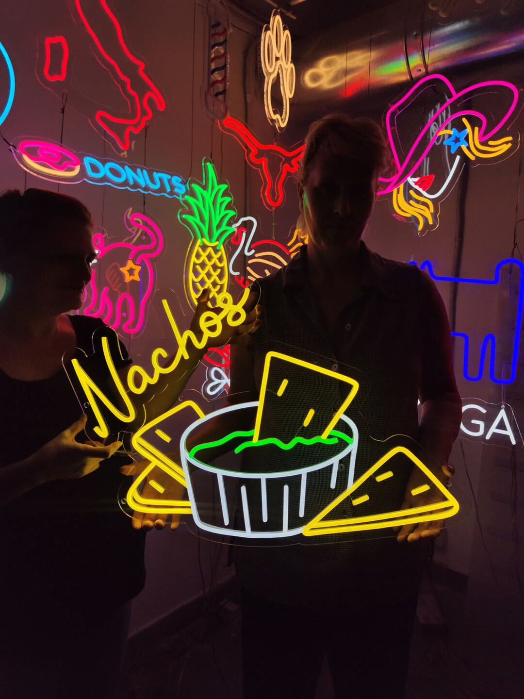 Nachos Neon Sign, Cheese Sauce Neon Light, Mexican Nachos Light Sign ...
