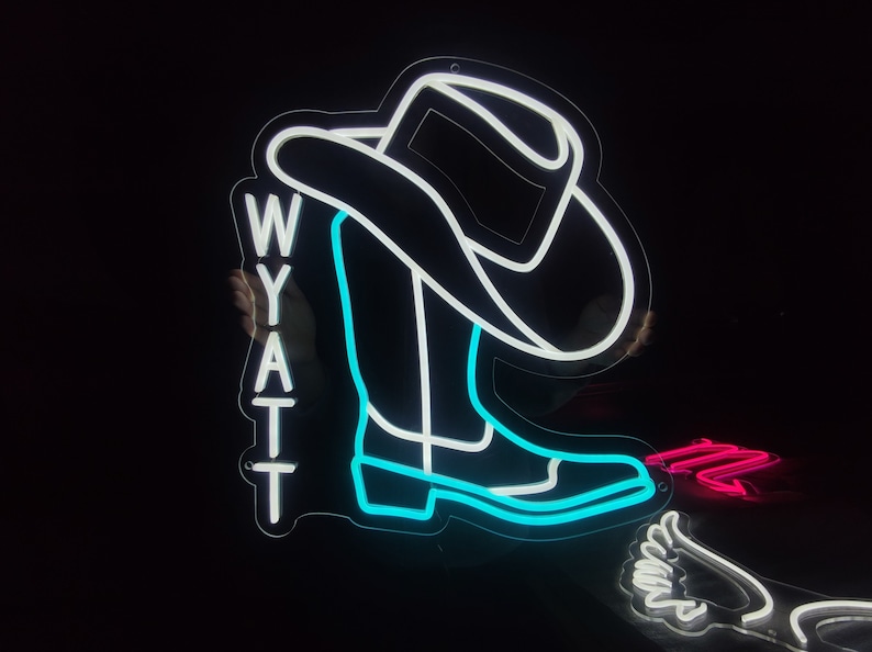 Cowboy Boot Neon Sign Cowboy Hat Light Sign Cowboy Shoe Led - Etsy