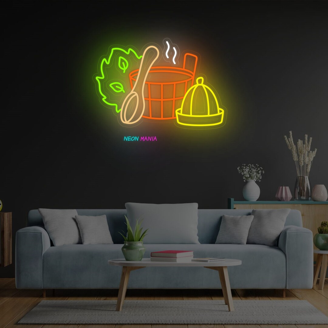 Sauna Neon Sign. Steam Bath Led Decor. Steam Bath Accessories Light ...