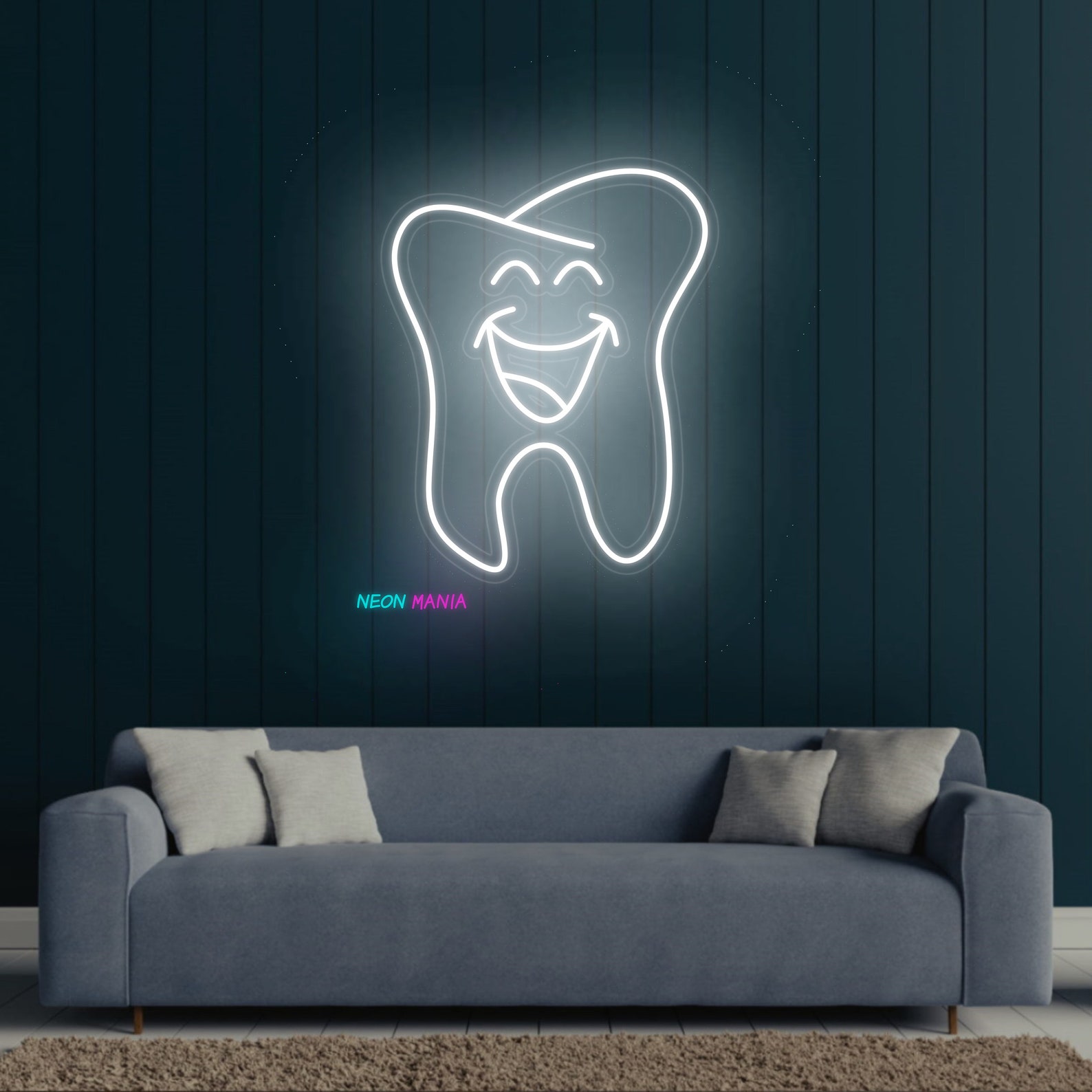 Happy Tooth Neon Sign White Tooth Led Neon Dentist Led - Etsy