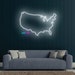 USA Map Neon Sign, United States Map Led Neon, Custom Country Map Led ...