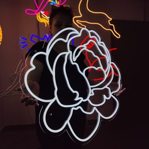 Peony Neon Sign, Peonies Neon Light, Aesthetic Decor Led Light, Custom ...