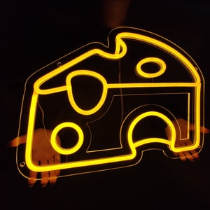Cheese Neon Sign, Piece of Cheese Led Light, Food Neon Lights, Dairy ...