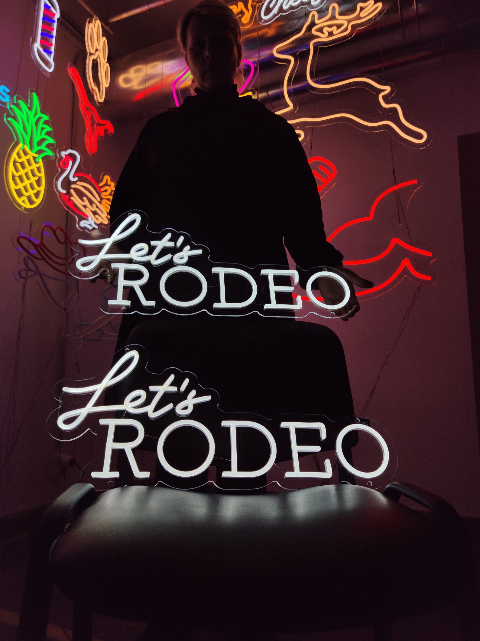 Lets Rodeo Neon Sign, Rodeo Led Sign, Western Decor Neon Light, Cowboy ...