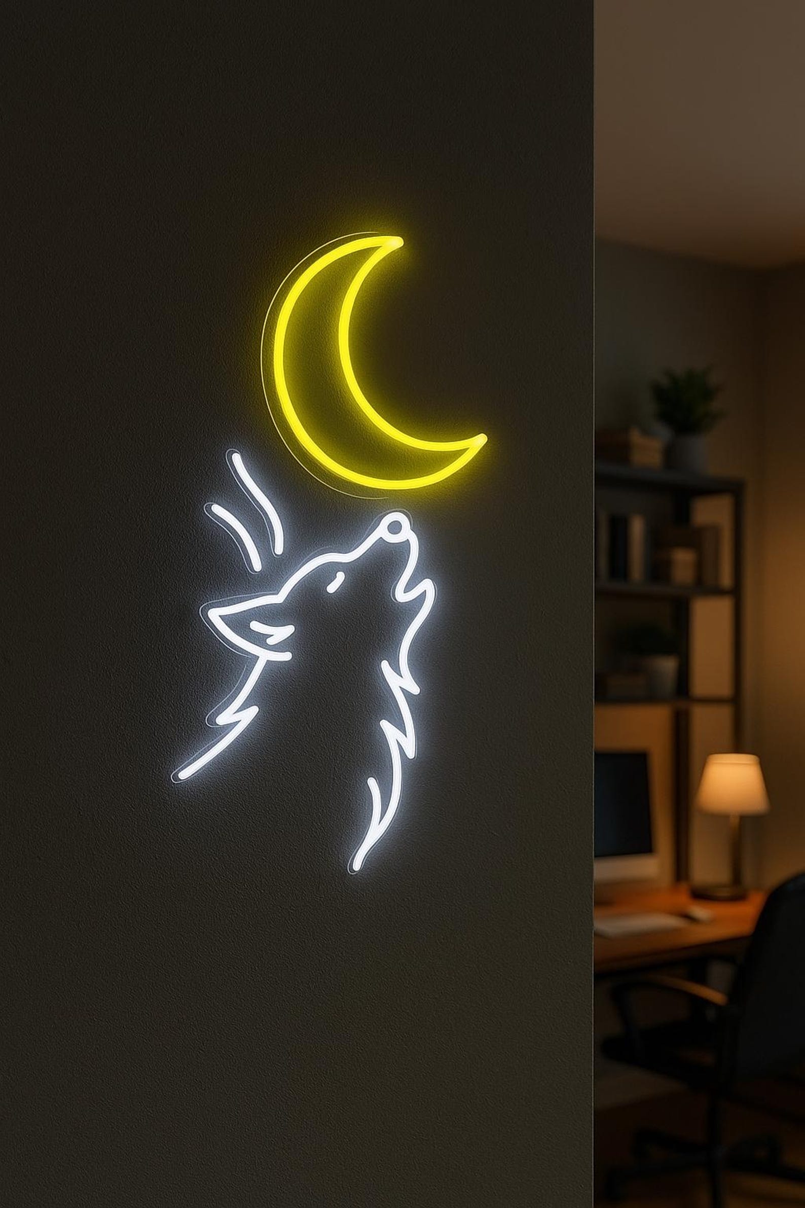 Neon Wolf Sign. Howling Wolf Led Light. Wild Animal Neon Light - Etsy