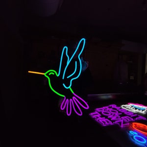 Hummingbird Neon Sign, the Smallest Bird Led Light Sign, Custom Cute ...