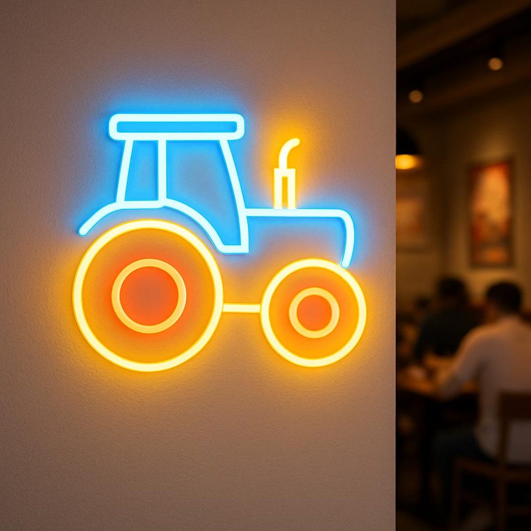 Tractor Neon Sign. Ranch Light. Garage Led Sign. Tractor Driver Gift ...