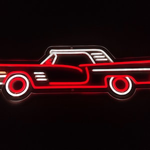 Car Neon Sign Custom Vintage Led Light up for Bedroom Salon - Etsy