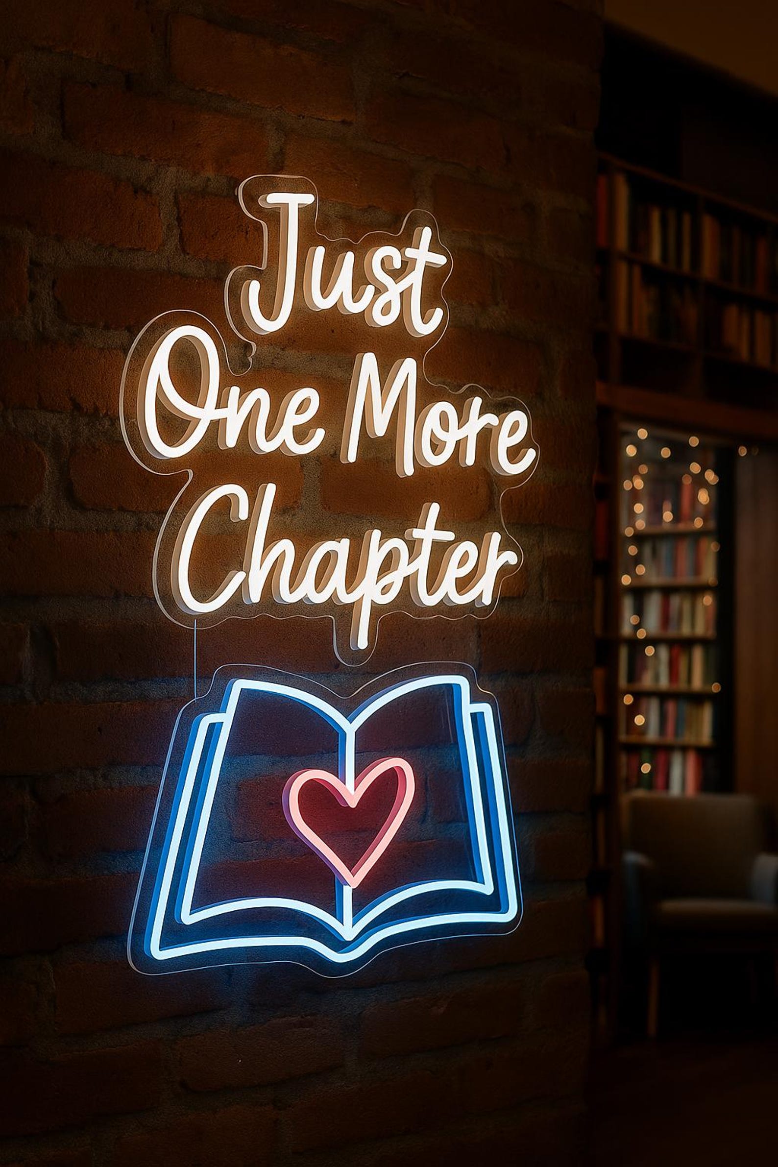 Custom Bookstore Neon Sign. Read More, Book Lover, Just One More ...