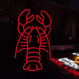 Lobster Neon Sign, Crayfish Lights, Ocean Animals Led Sign, Underwater ...