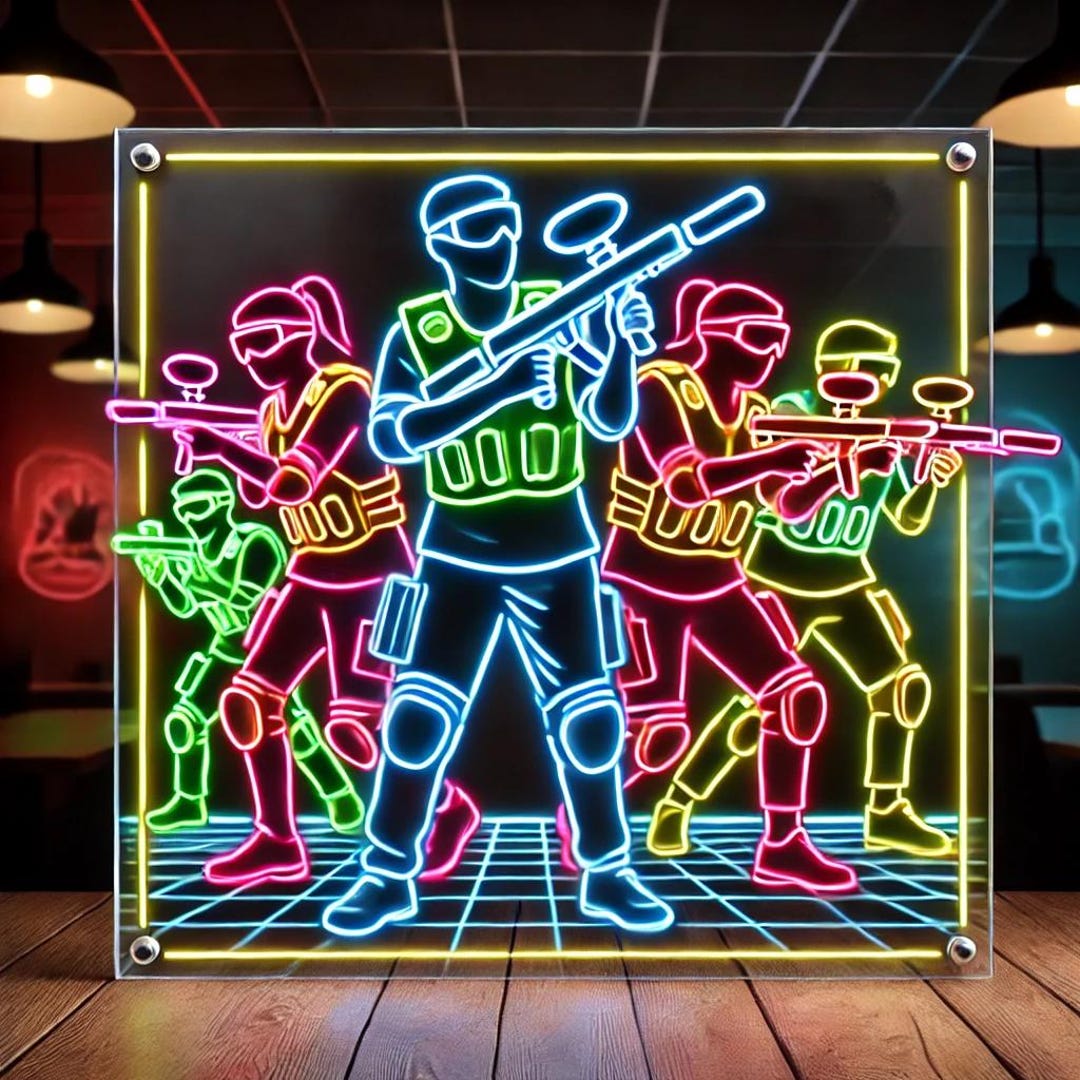 Laser Tag Neon Sign. Laser Battle, Target, Enter the Battle Zone, Laser ...