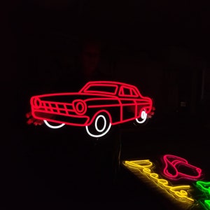 Car Neon Sign, Custom Vintage Car Led Light up for Bedroom Bar Garage ...